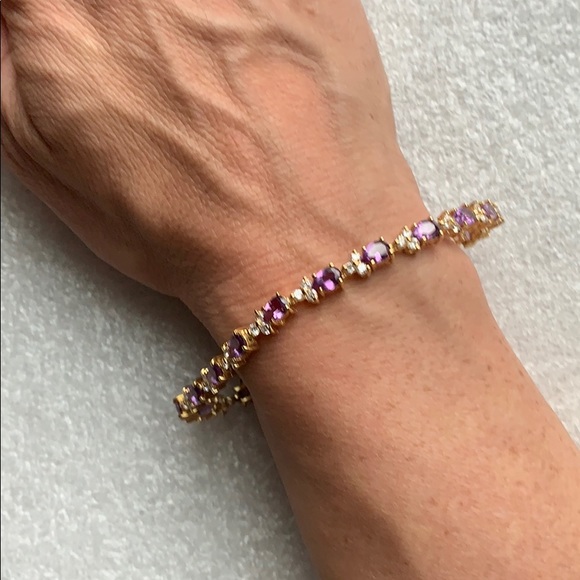 Victoria Townsend | Jewelry | Dbj 925 4k Plated Amethyst Bracelet ...